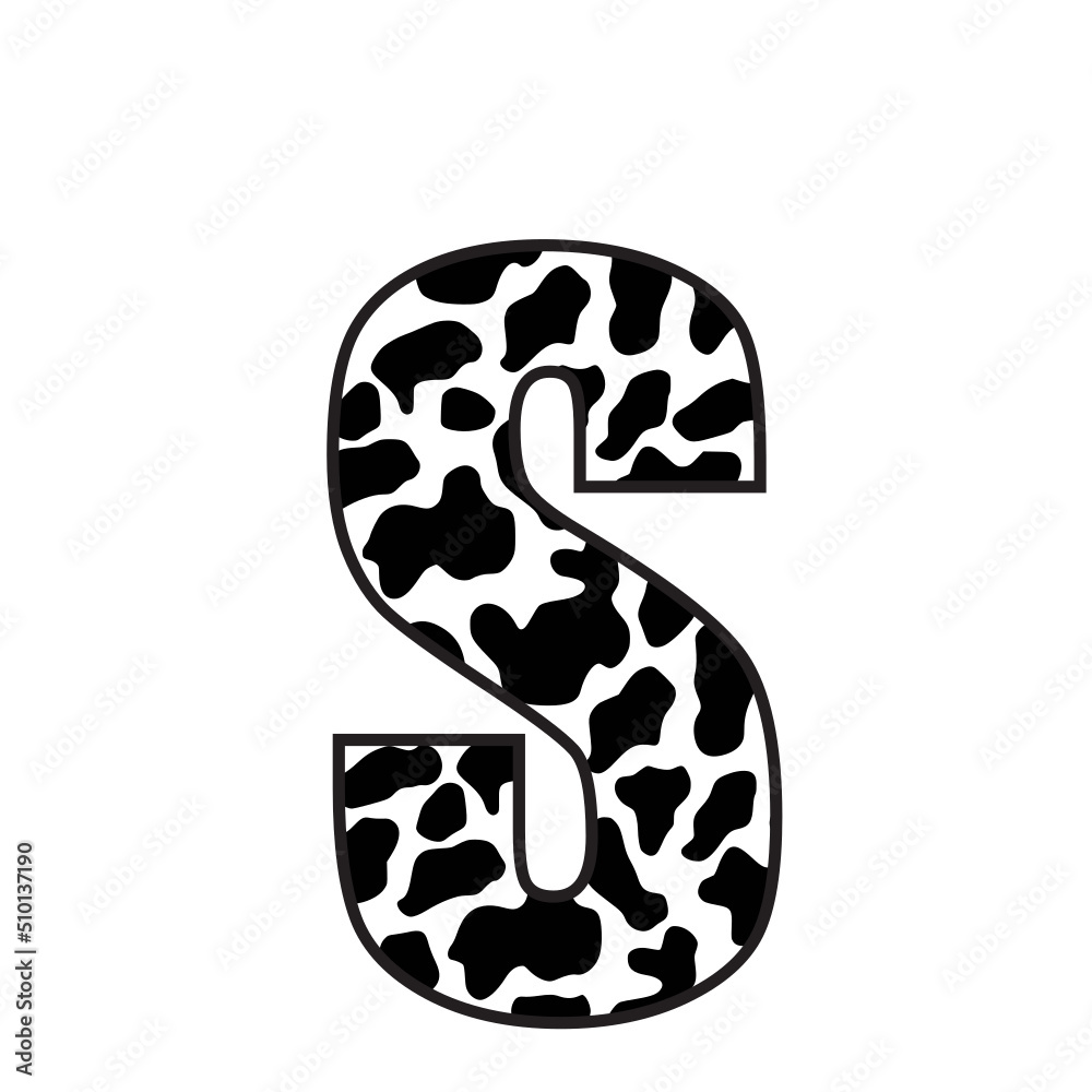 cow print font svg, cow pattern half print font letters alphabet svg ...
