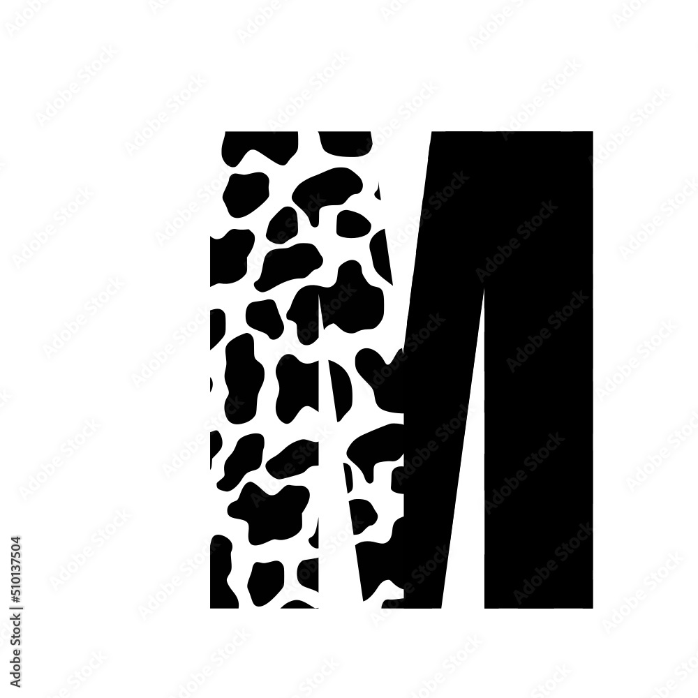 Cow Print Font Svg Cow Pattern Half Print Font Letters Alphabet Svg Png Cow Print Alphabet