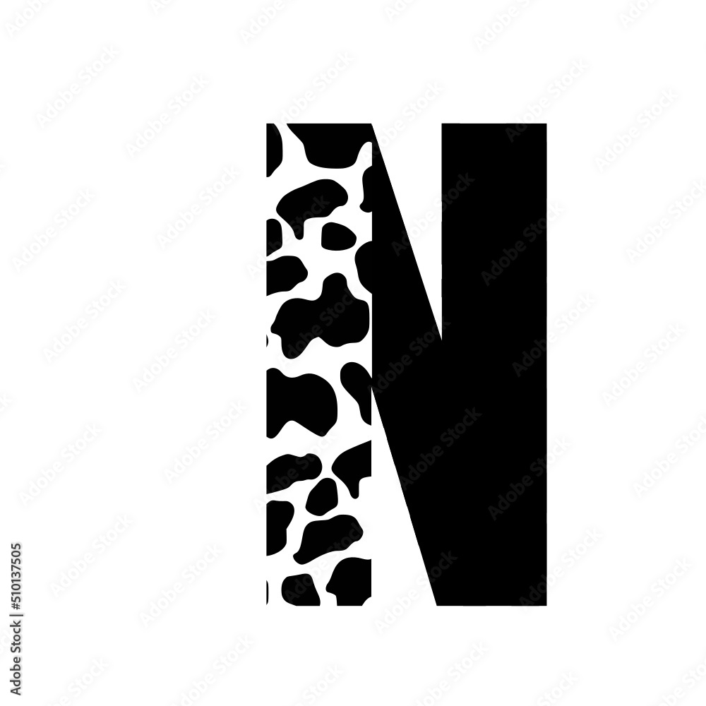 cow print font svg, cow pattern half print font letters alphabet svg ...