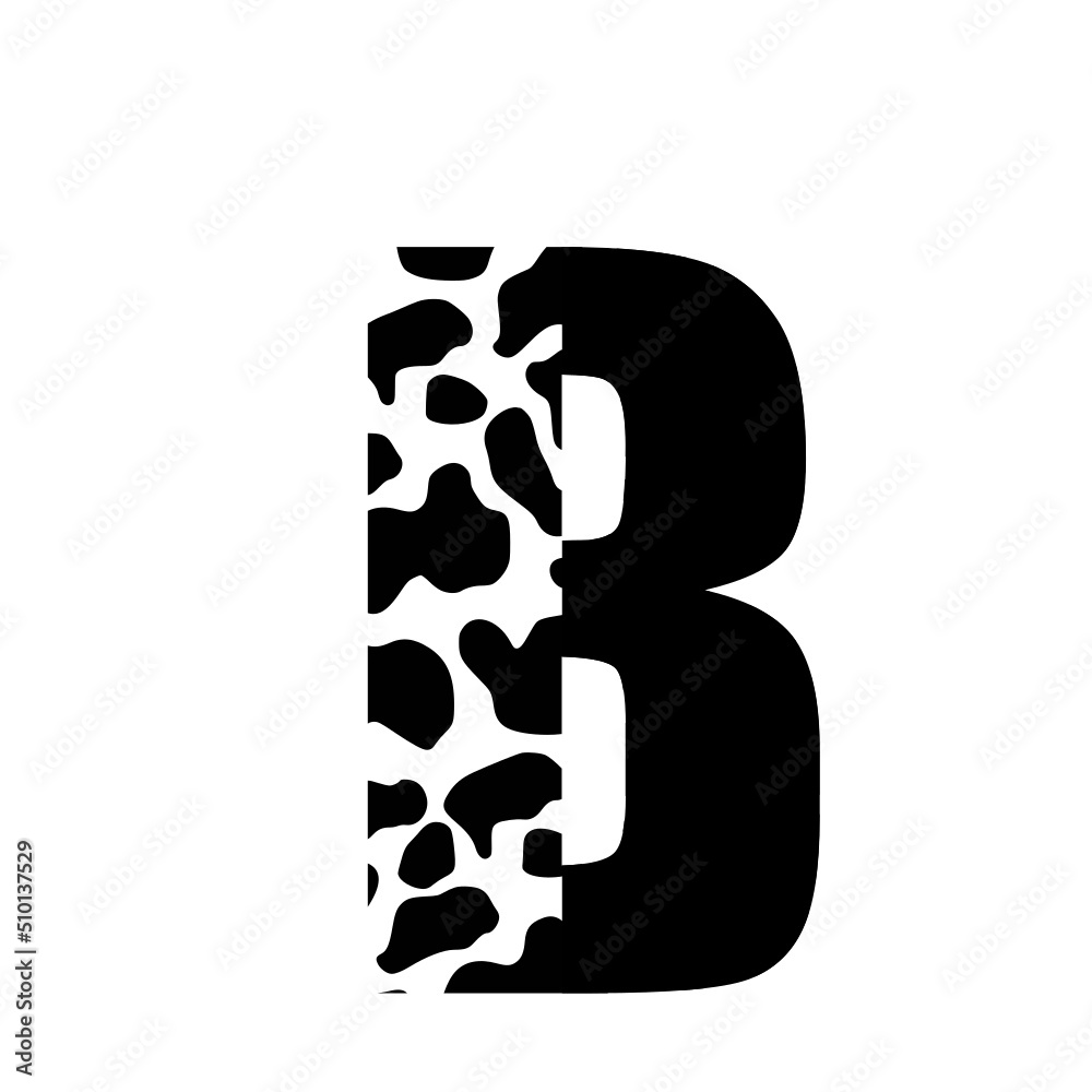 Cow Print Font Svg Cow Pattern Half Print Font Letters Alphabet Svg Png Cow Print Alphabet