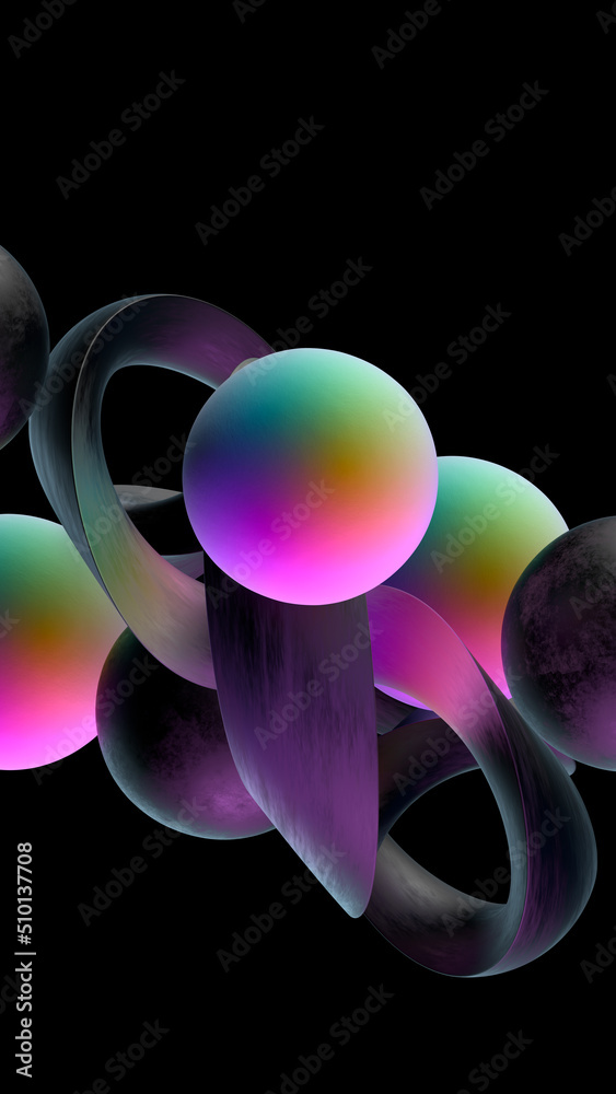 Transparent rubber and rainbow spheres. Stock Photo | Adobe Stock