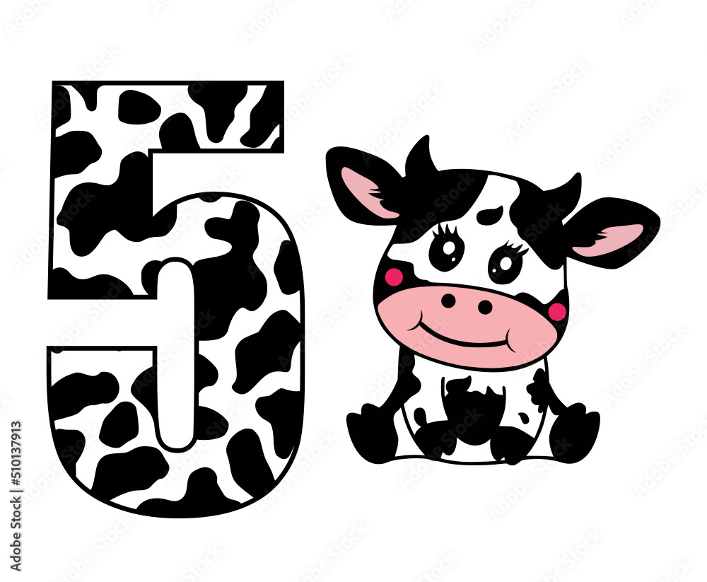 Cow number birthday svg, birthday cow svg, Cow print svg, Birthday girl ...