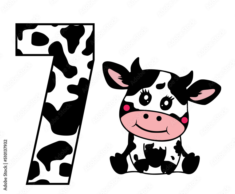Cow number birthday svg, birthday cow svg, Cow print svg, Birthday girl ...