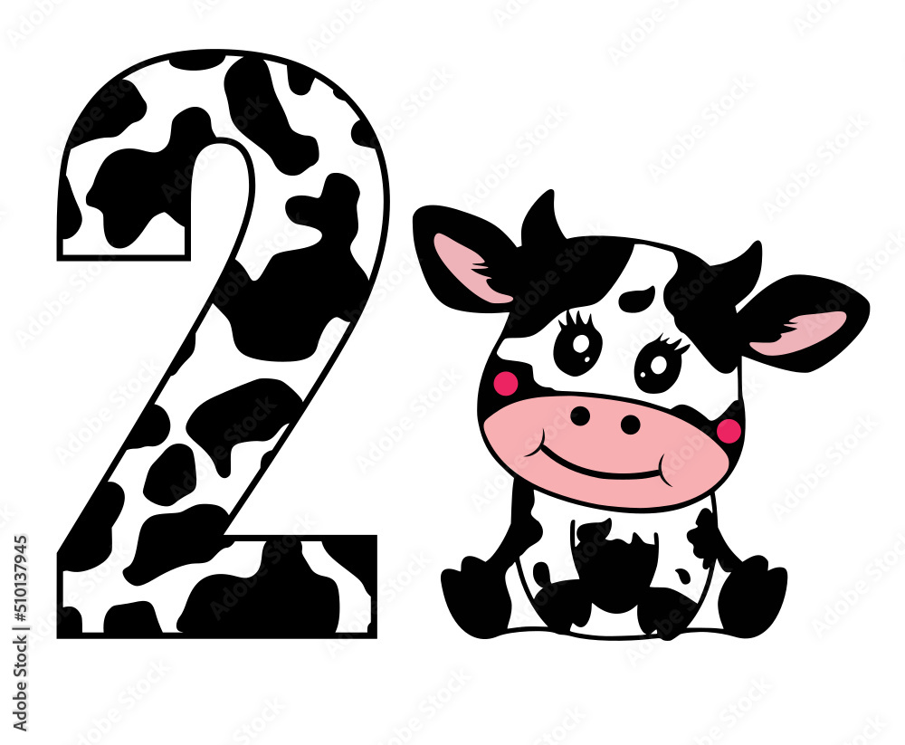 Cow number birthday svg, birthday cow svg, Cow print svg, Birthday girl ...