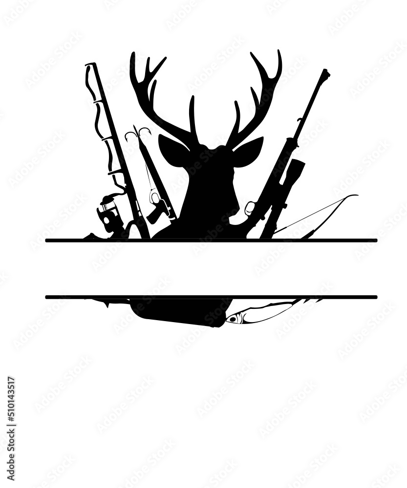 deer monogram svg, hunting fishing svg, fishing svg, hunting svg, name ...