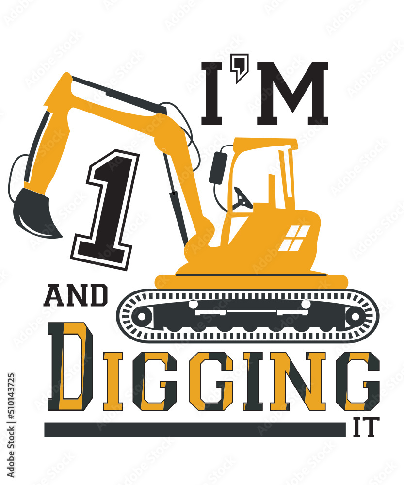 Stockvektorbilden I dig being Svg, Birthday boy svg, Construction ... Stockvektorbilden I dig being Svg, Birthday boy svg, Construction ...