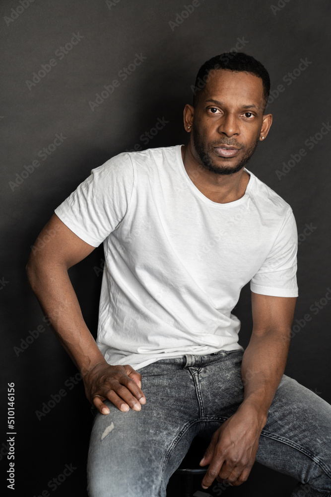 Black Man Studio Portrait Stock Photo | Adobe Stock
