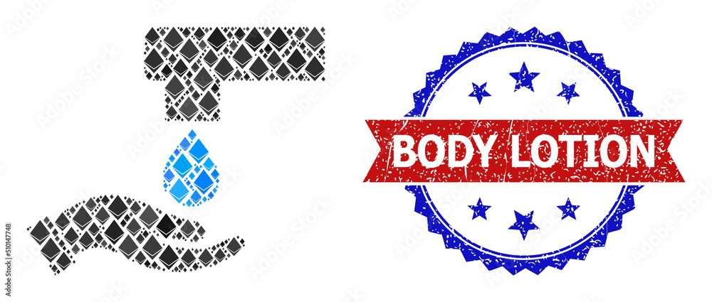 Vector jevel mosaic hand washing icon, and bicolor scratched Body ...
