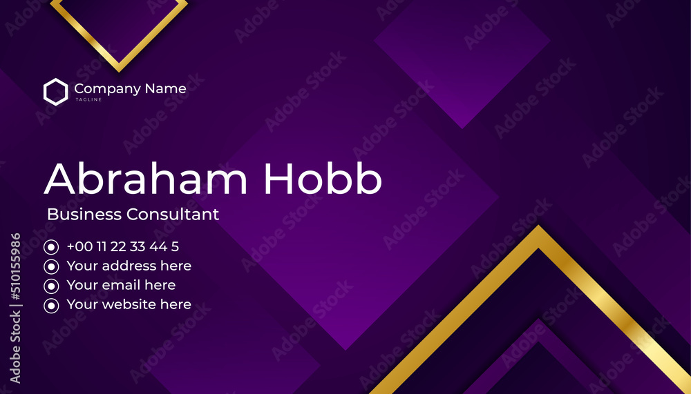 Modern dark purple business card and presentation background design ...
