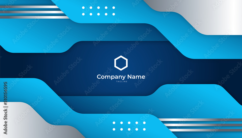 Modern blue business card and presentation background slide design ...