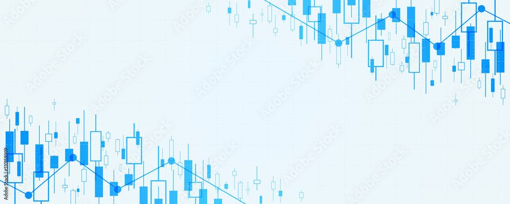 Abstract Business chart with forex graph of finance market in blue ...