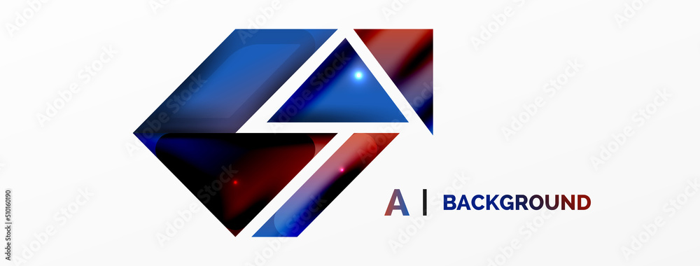 Dynamic 3d geometric abstract background. Triangles and other simple ...