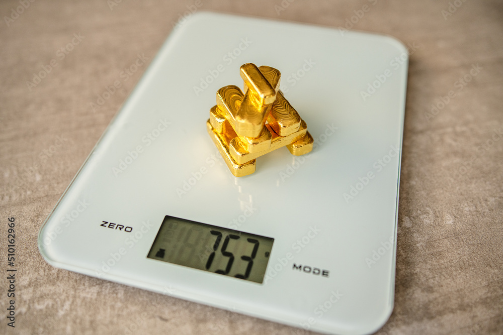 Gold Bars On Scales Stock Photo | Adobe Stock