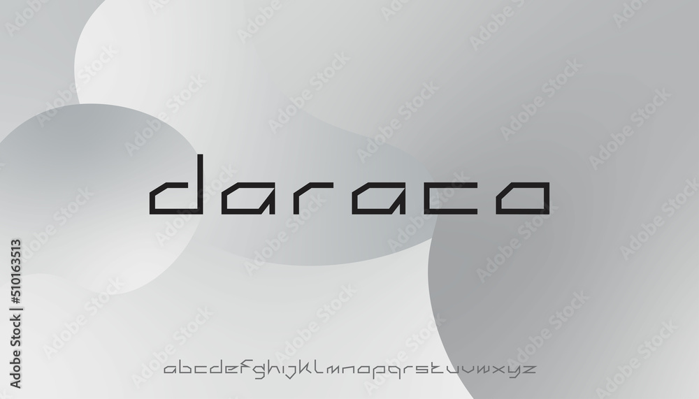 daraco, a strong and bold and mechanic modern lowercase alphabet ...
