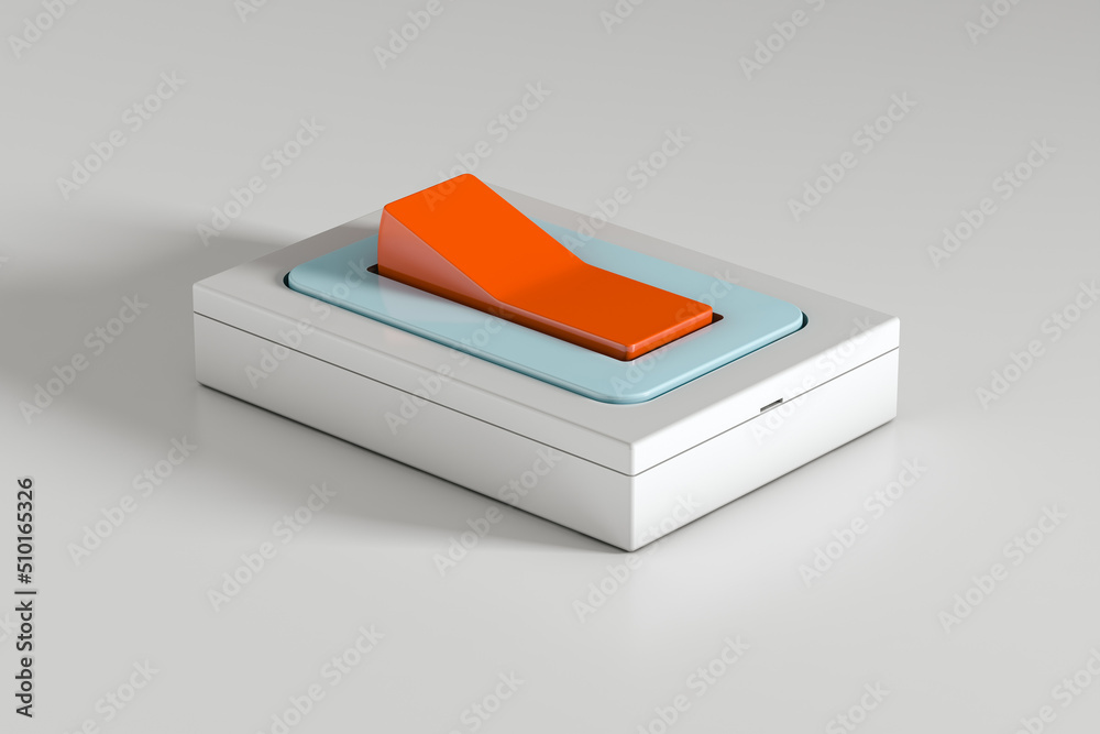 Isolated orange switch button Stock Photo | Adobe Stock