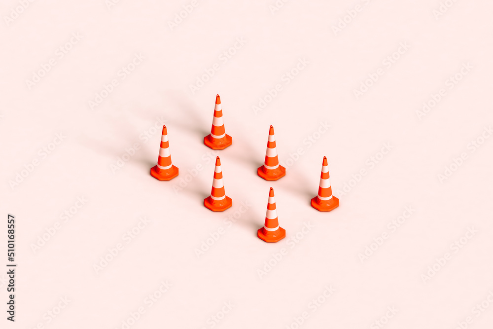 a rectangle from traffic cones Stock Photo | Adobe Stock