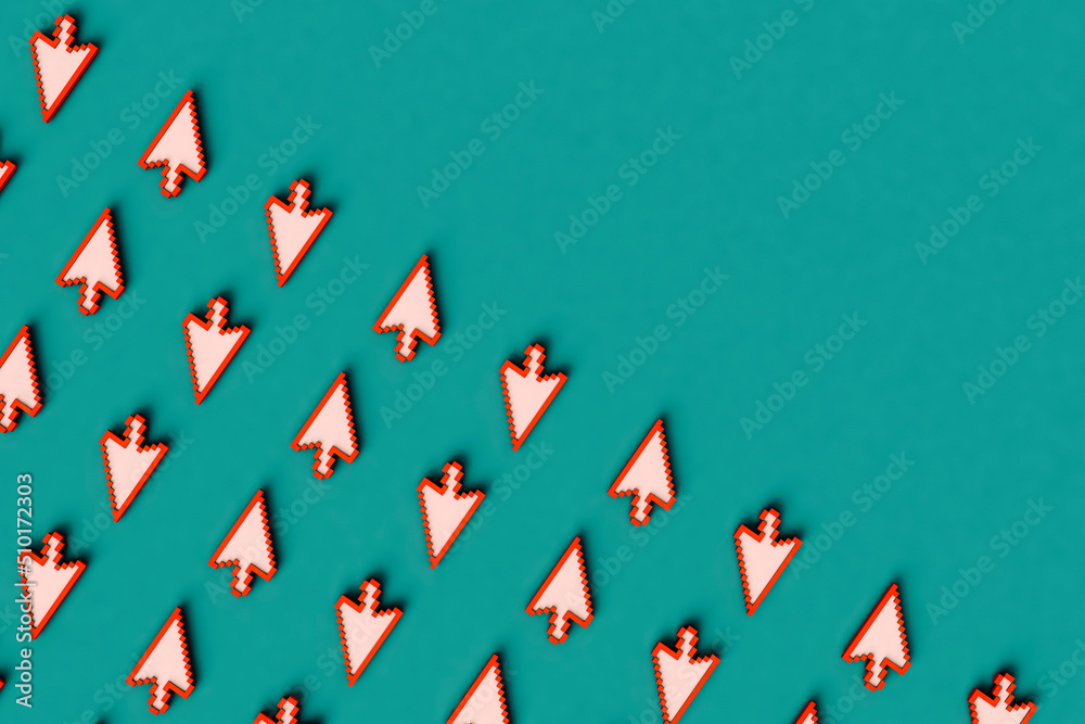 collection of many arrow cursors with copyspace Stock Photo | Adobe Stock