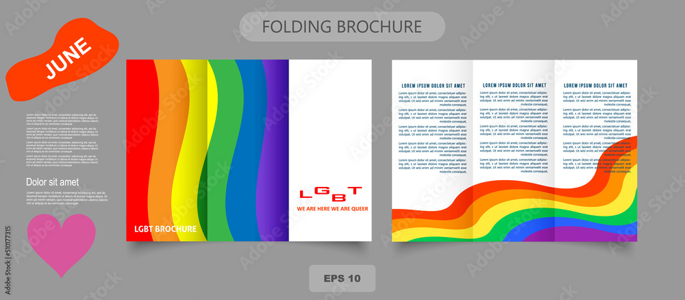 lgbt flyer trifold brochure pride template business design Stock Vector ...
