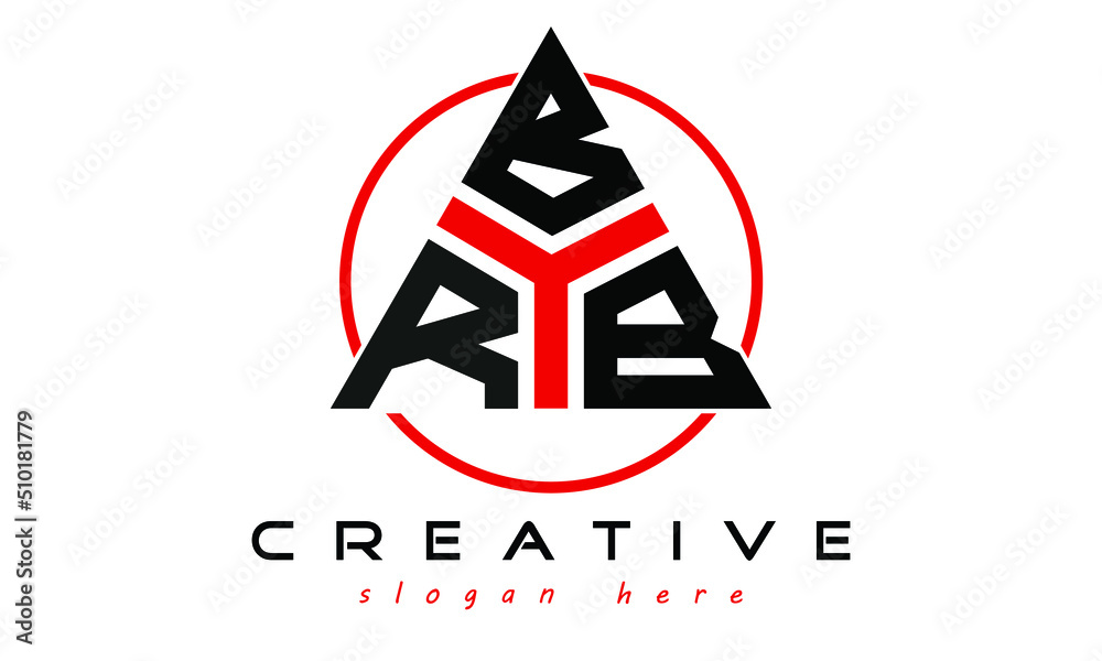 RBB three letter creative triangle shape in circle logo design vector ...