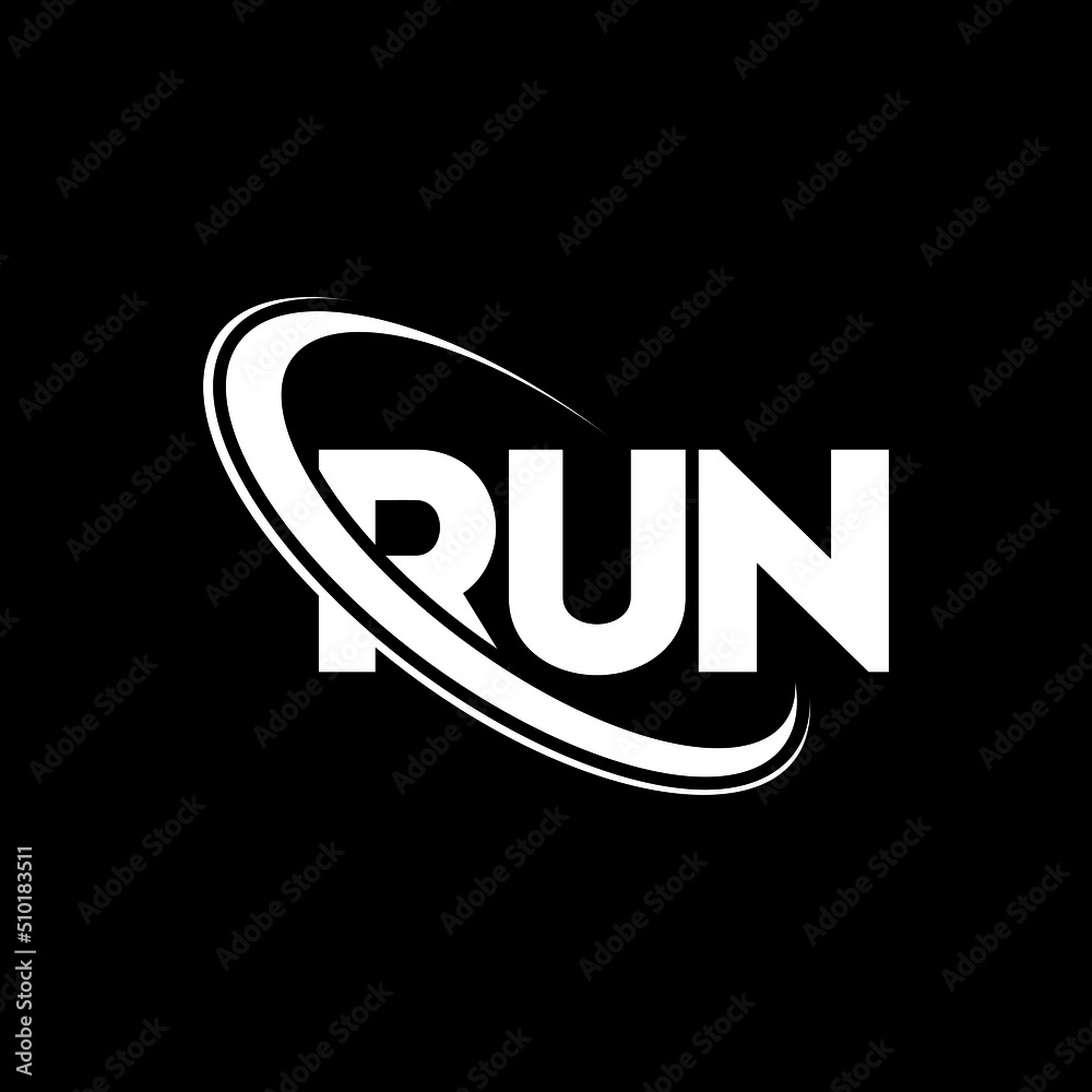 RUN logo. RUN letter. RUN letter logo design. Initials RUN logo linked ...