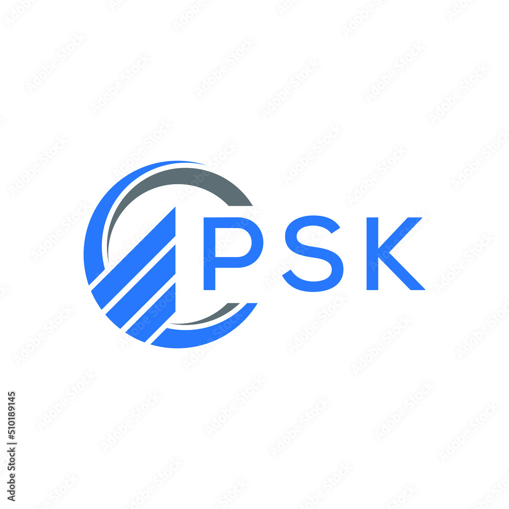 PSK Flat accounting logo design on white background. PSK creative ...