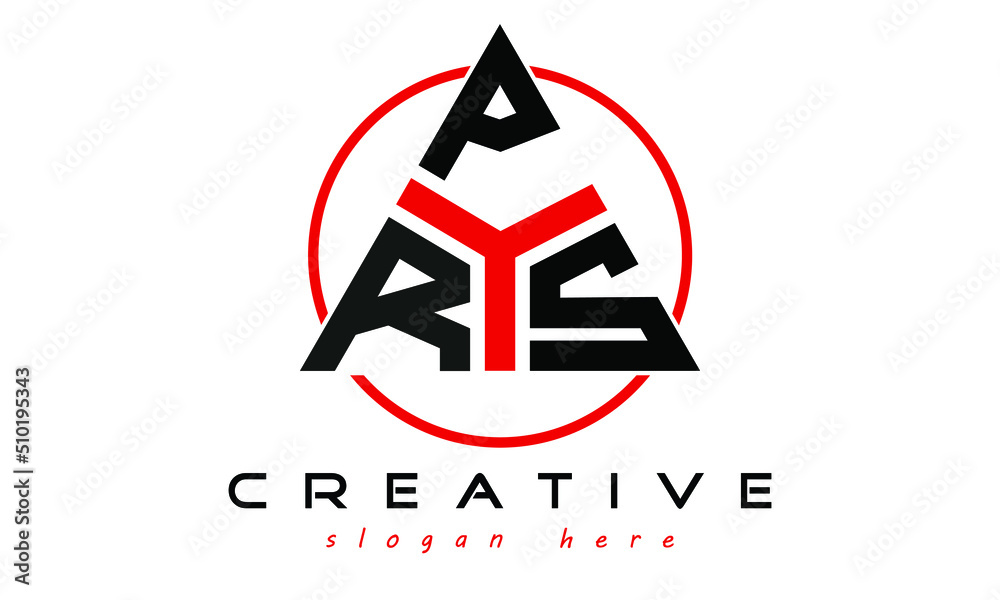 RPS three letter creative triangle shape in circle logo design vector ...