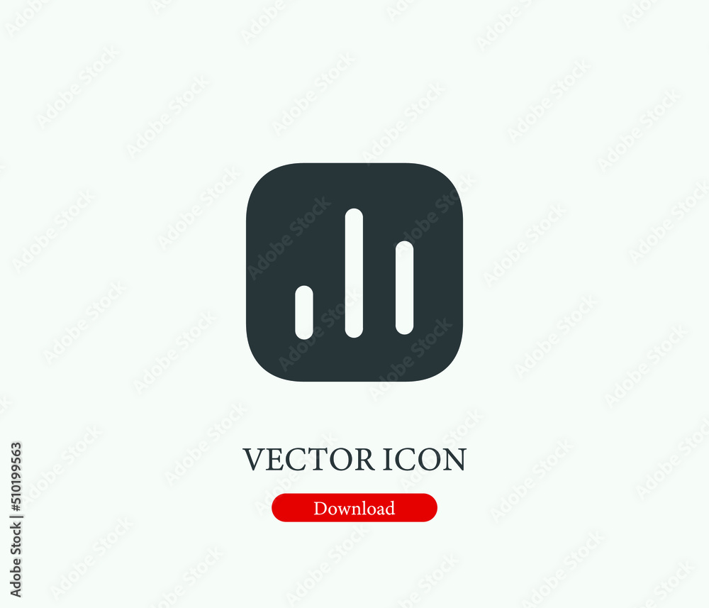 Chart vector icon. Editable stroke. Symbol in Line Art Style for Design ...