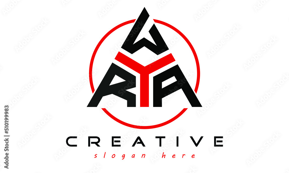 RWA three letter creative triangle shape in circle logo design vector ...