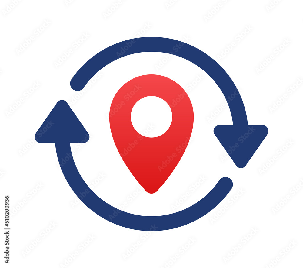 Vetor de Relocation icon vector concept. Change address location with ...
