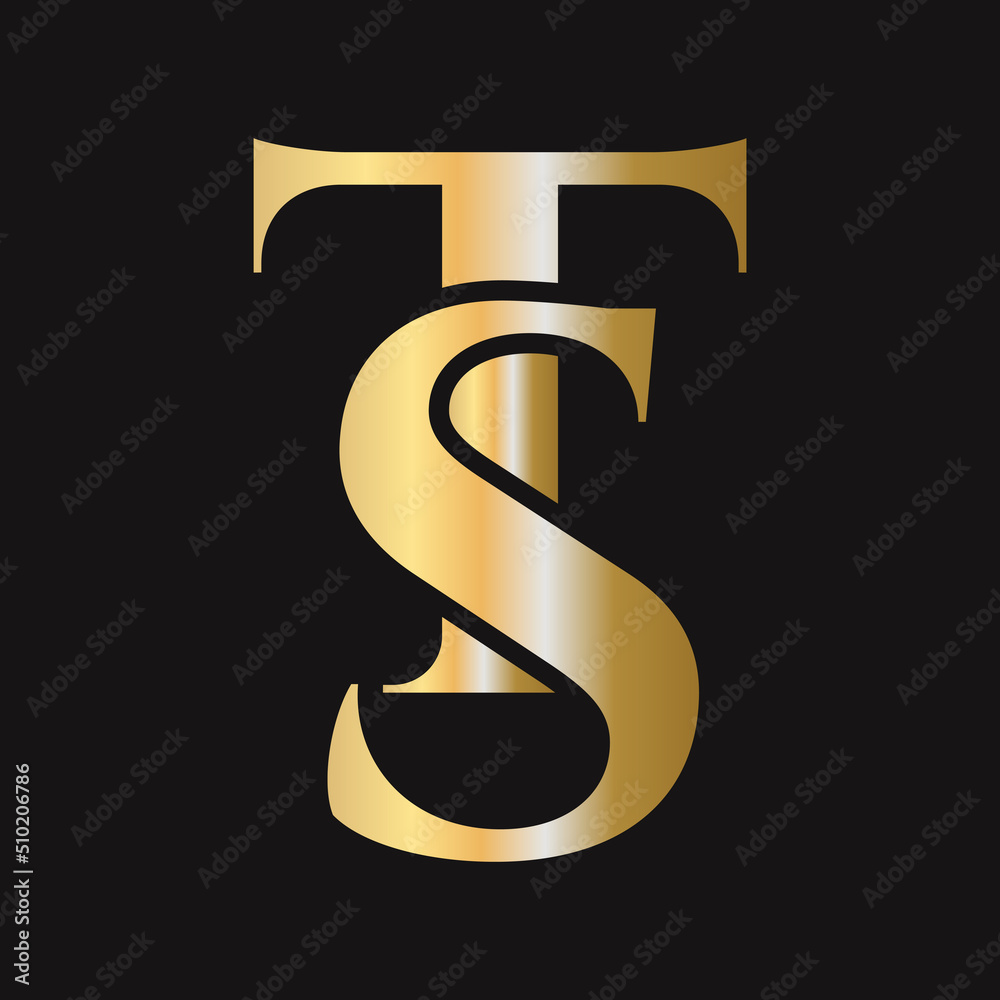 Initial letter ST, TS logo design vector template. Monogram ST logotype luxury symbol Stock ...