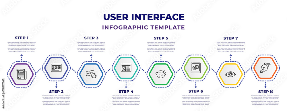 user interface infographic design template with newspaper folded ...