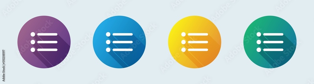Vetor de Menu list or website menu icon in flat design style. Basic app ...