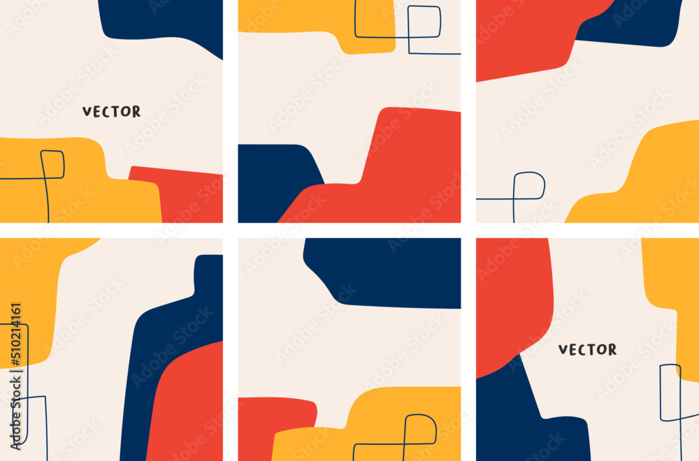 Vecteur Stock Abstract hand drawn sytle square post background design ...