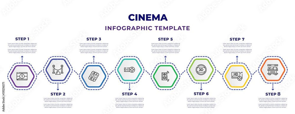 Vetor do Stock: cinema infographic design template with movie countdown ...