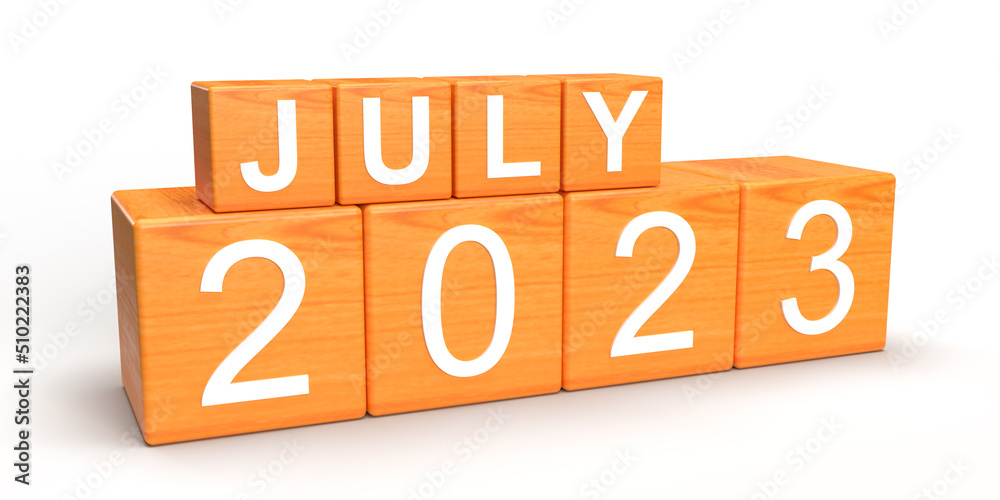 July 2023 3d rendering, the month of year calendar concept, HD 3d ...