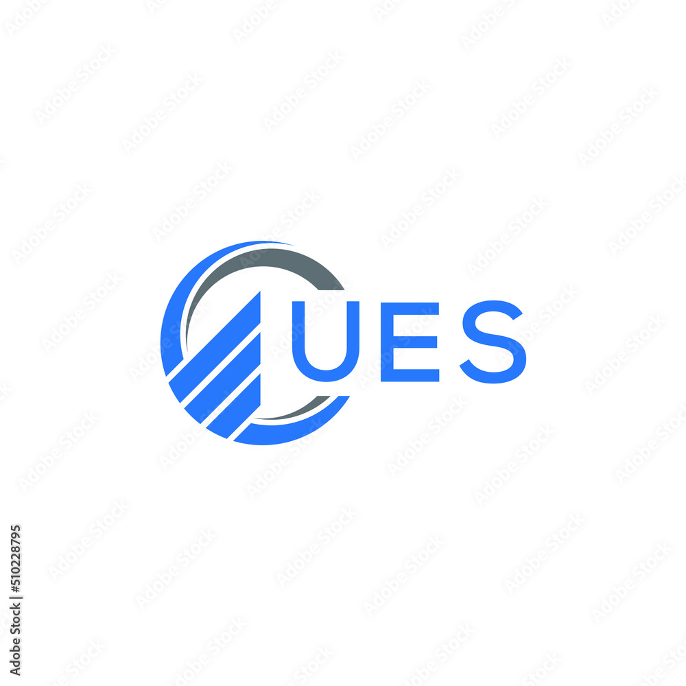 UES Flat accounting logo design on white background. UES creative ...