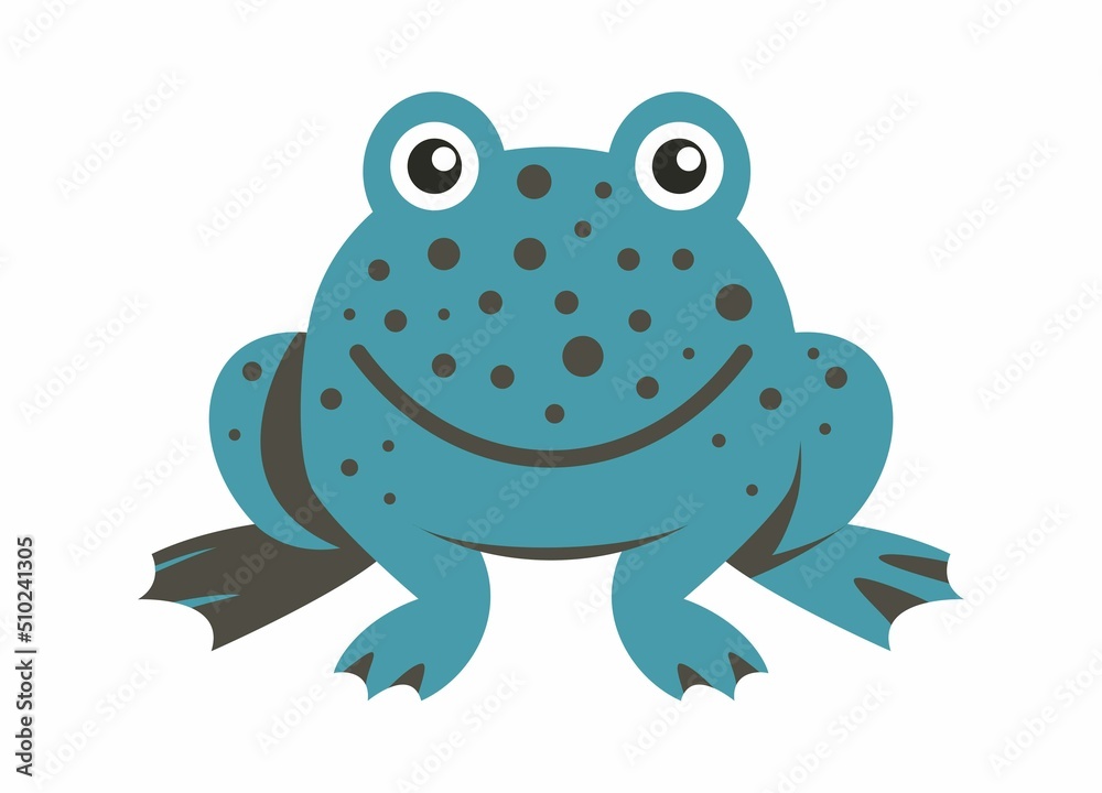 Green spotted smiling frog. Toad stylization in geometric shapes for ...