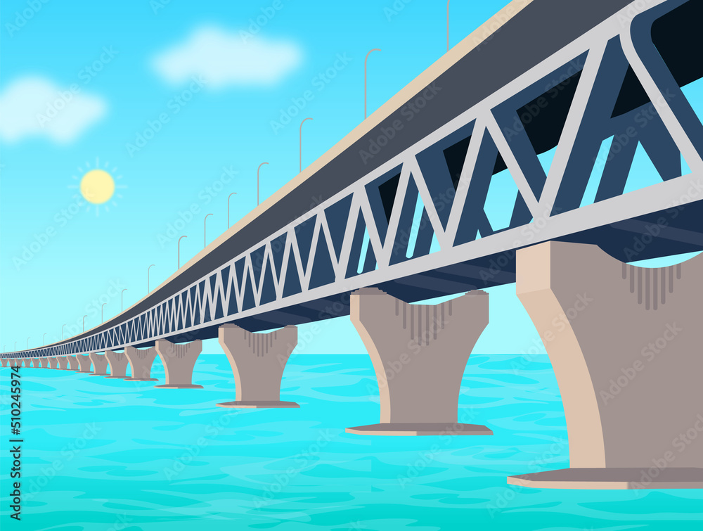 Vetor de Bangladesh Padma Bridge Illustration free vector do Stock ...
