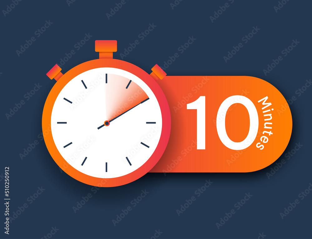 Stopwatch icon 10 minutes. Time management and setting deadlines to ...