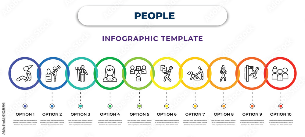 people infographic design template with sit down, sculptor working ...