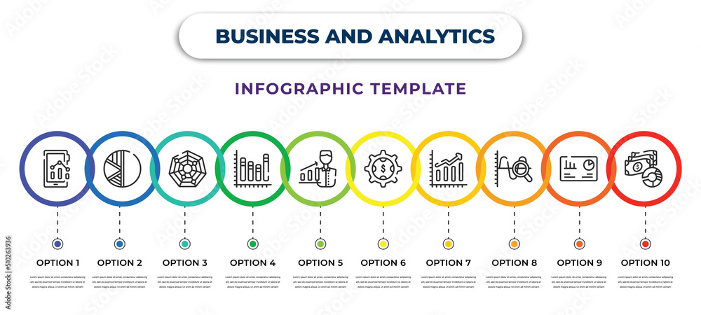 business and analytics infographic design template with mobile stock ...