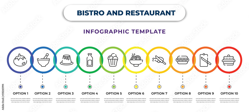 bistro and restaurant infographic design template with fresh tomato ...