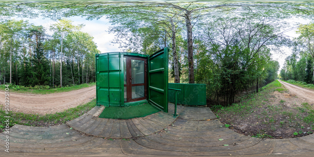 full seamless hdri panorama 360 degrees view in the forest next to the ...