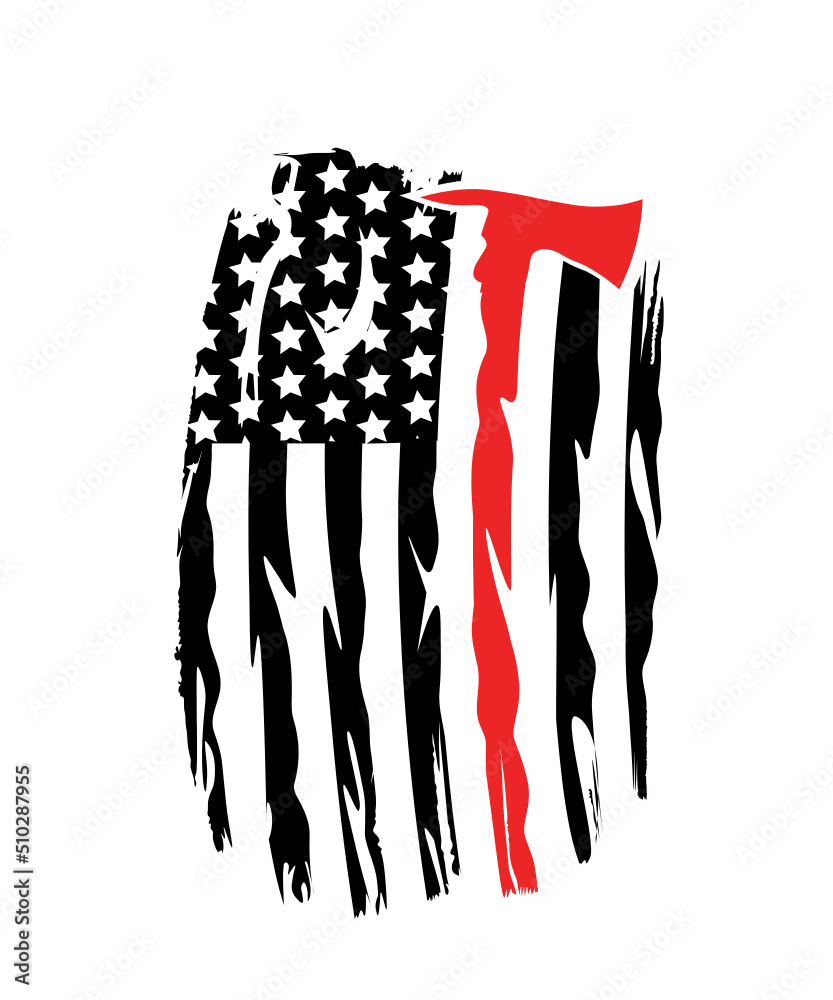 Vettoriale Stock firefighter svg, firefighter flag svg, fireman svg ...