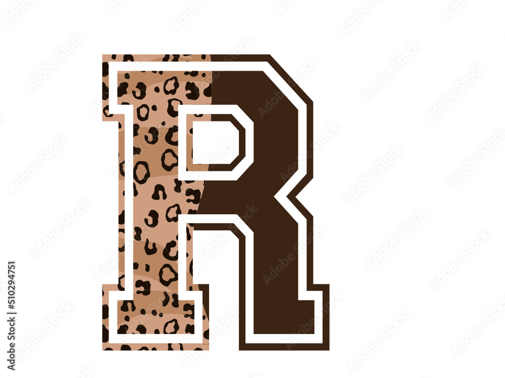 Vetor de Football Font SVG png, half leopard football font letters ...