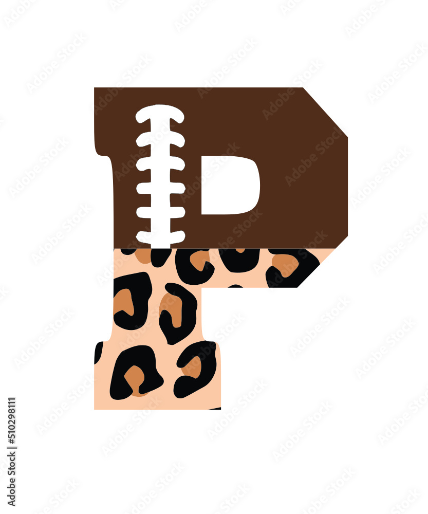 Football Font SVG png, half leopard football font letters alphabet and ...