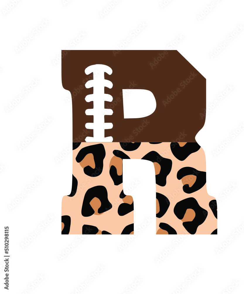 Football Font SVG png, half leopard football font letters alphabet and ...