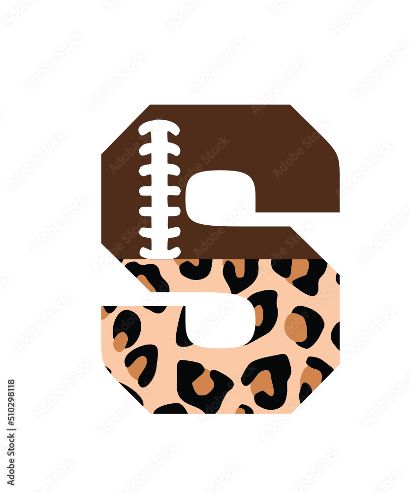 Football Font SVG png, half leopard football font letters alphabet and ...