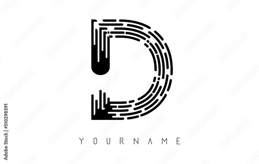 Black D letter logo concept. Creative Minimal Monochrome Monogram ...