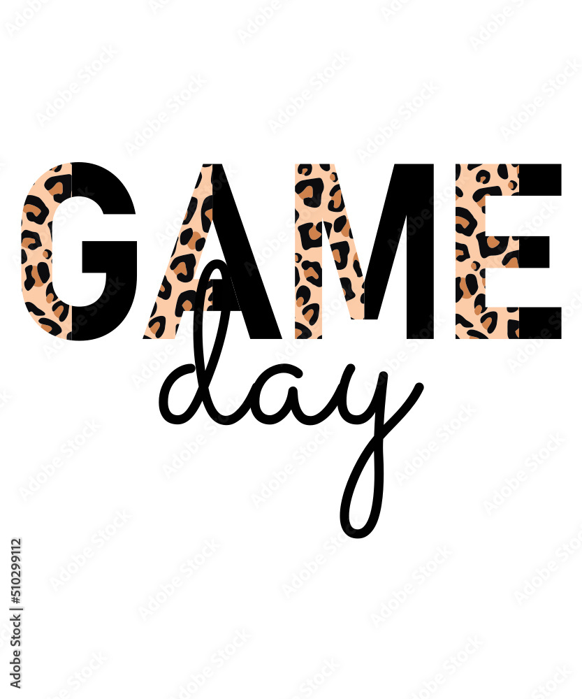 Game Day svg png, half leopard cheetah print game day svg png, Football ...